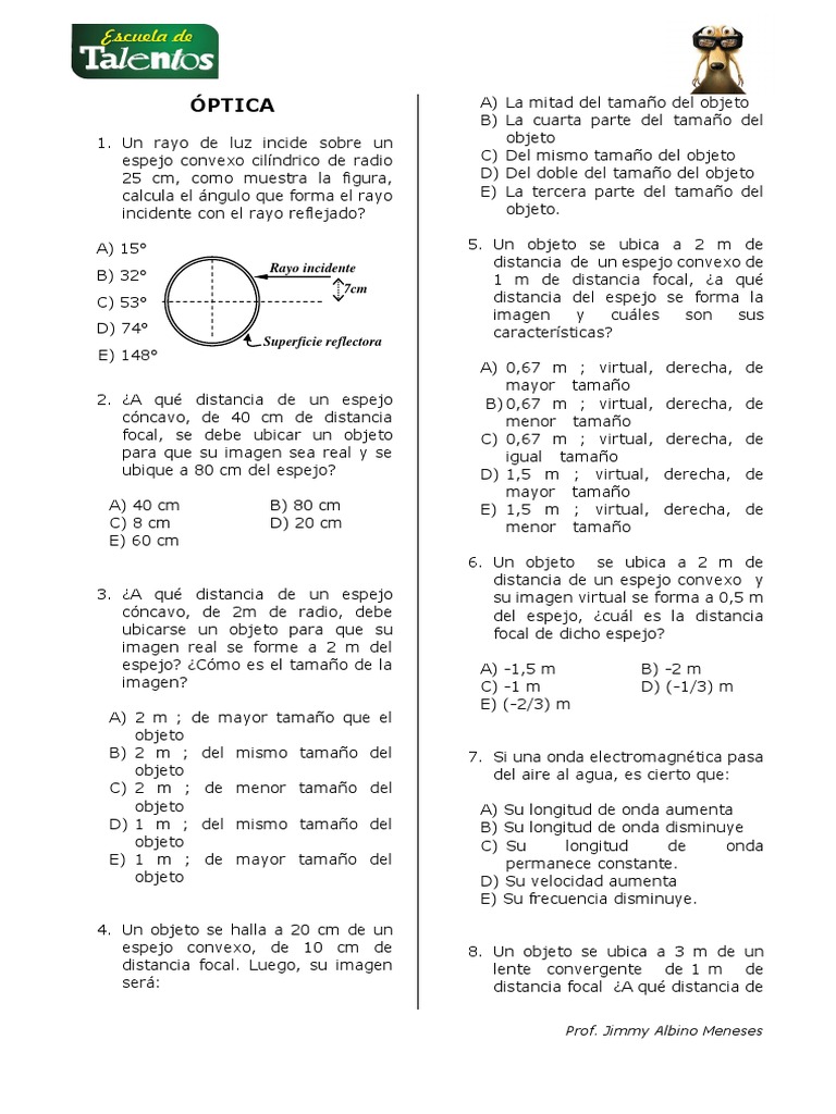 Ptica | PDF | Espejo | Longitud de onda