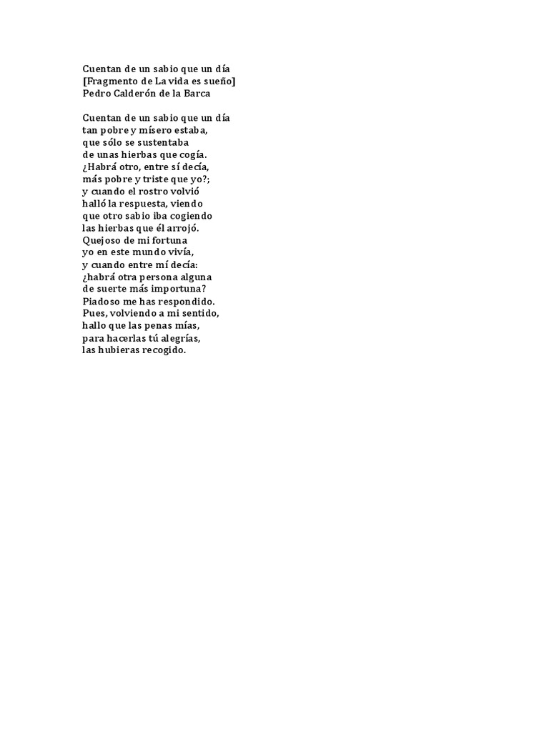Cuentan de un sabio y su pobreza | PDF | Poesía