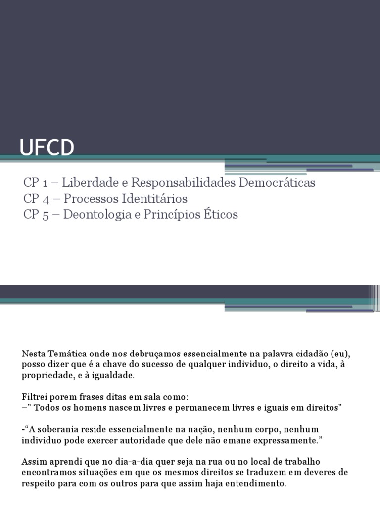 UFCD Cp1 Cp4 Cp5 | PDF | Cidadania | Liberdade