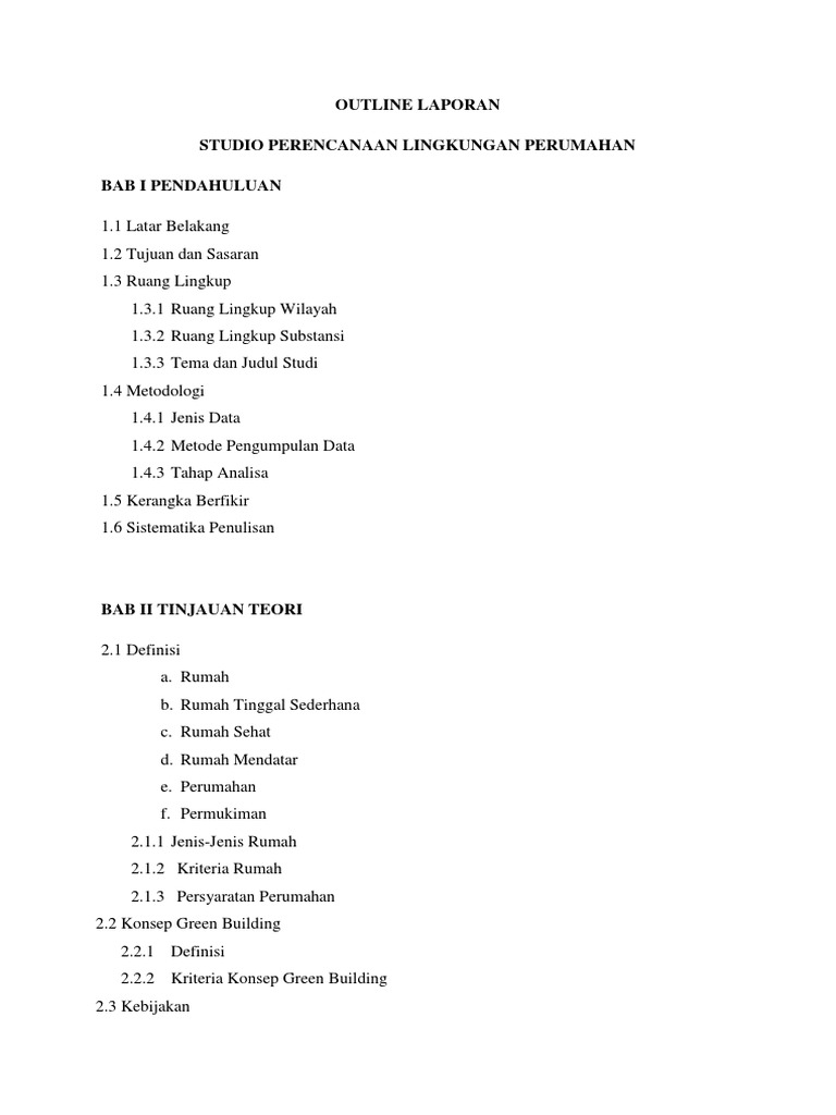 Contoh Outline Laporan | PDF