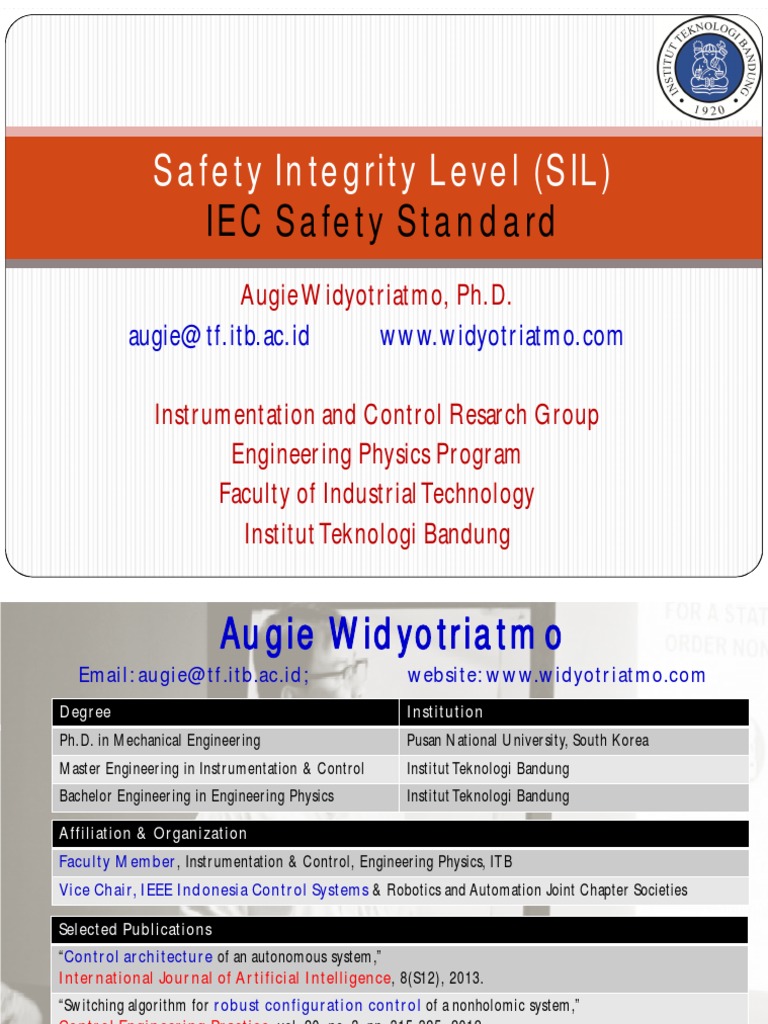 Safety Integrated Level (SIL) Augie TF ITB | PDF | Prevention | Engineering
