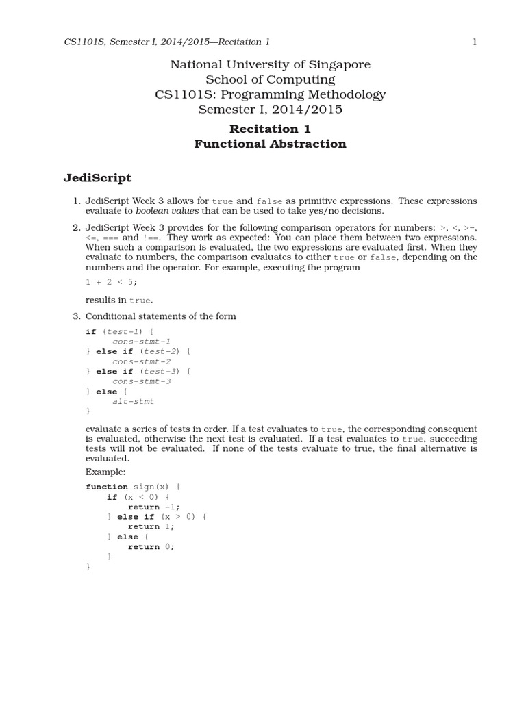 Recitation 1 | PDF | Areas Of Computer Science | Software Engineering