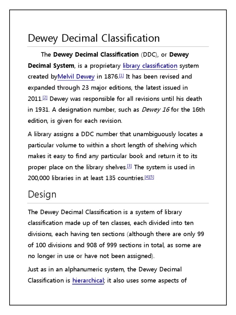 Dewey Decimal Classification | PDF | Science | Library And Museum