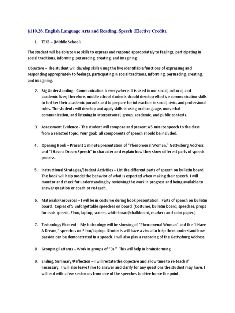 Middle School Speech Skills Guide | PDF | Public Speaking | Speech