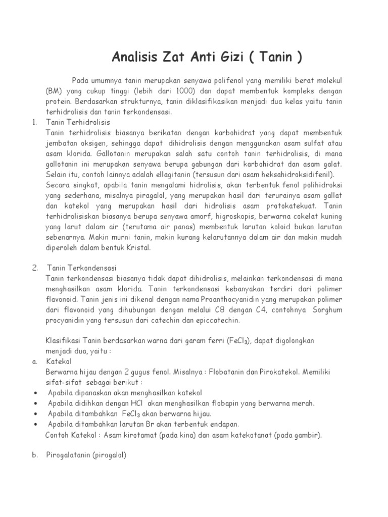 Identifikasi dan Analisis Tanin | PDF