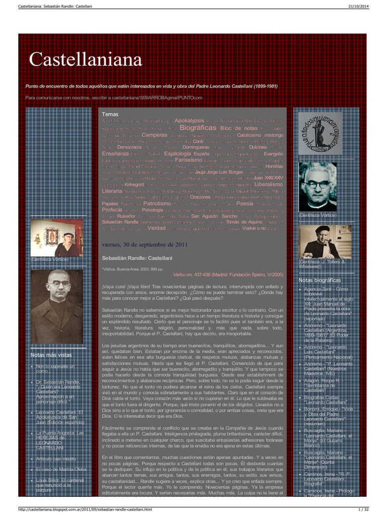 Castellaniana Sebastián Randle Castellani PDF | PDF | Sociedad de jesus ...