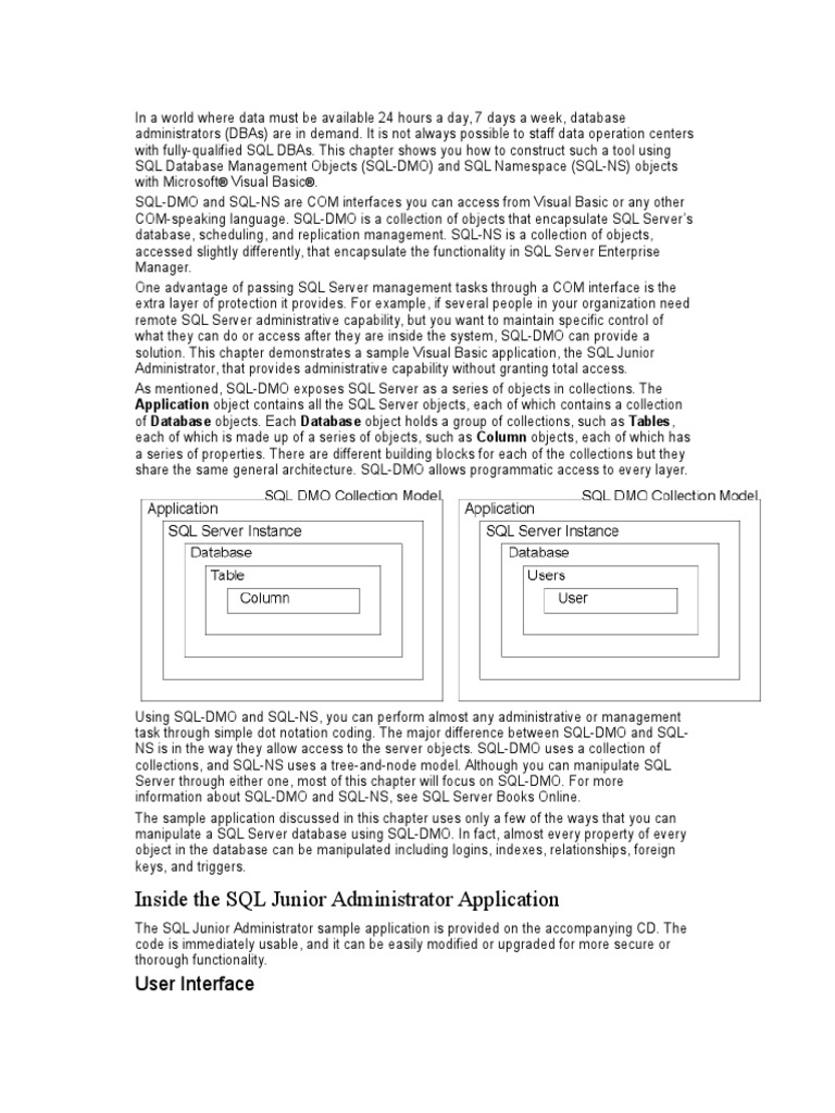 Sql Dmo Y Sql Ns Pdf Server Computing Databases 