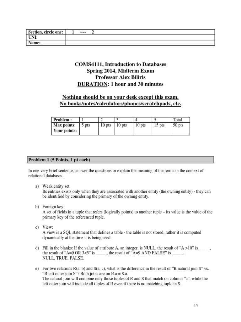 COMS4111 Spring 2014 | PDF | Relational Database | Data Management Software
