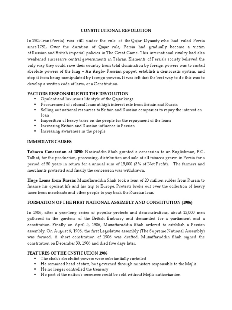 A Brief History of Iran's Constitutional Revolution of 1905-1911 and ...