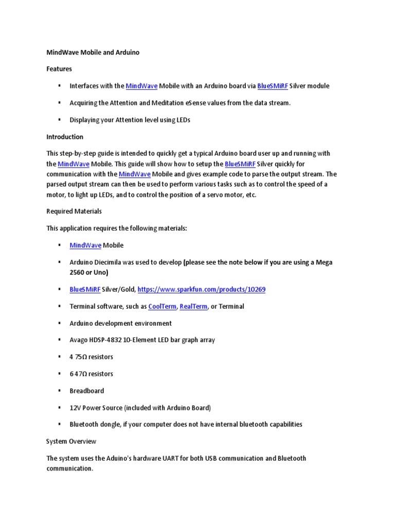Mindwave Mobile & Arduino | PDF | Arduino | Usb