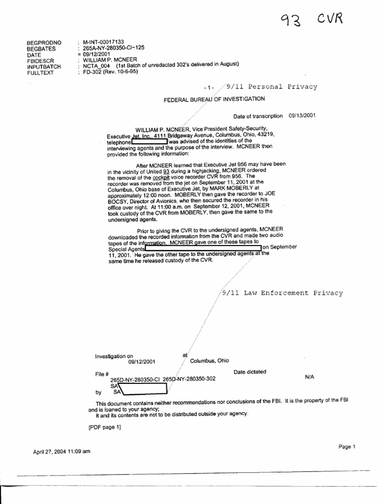 T7 B19 Key 302s FDR - Entire Contents - FBI 302s | PDF | United ...