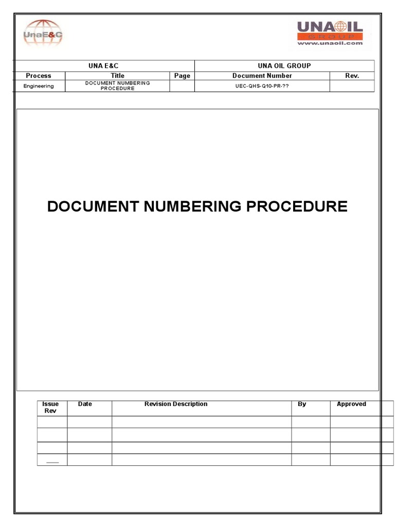 Document Numbering Procedure (20.10.14) | PDF | Written Communication ...