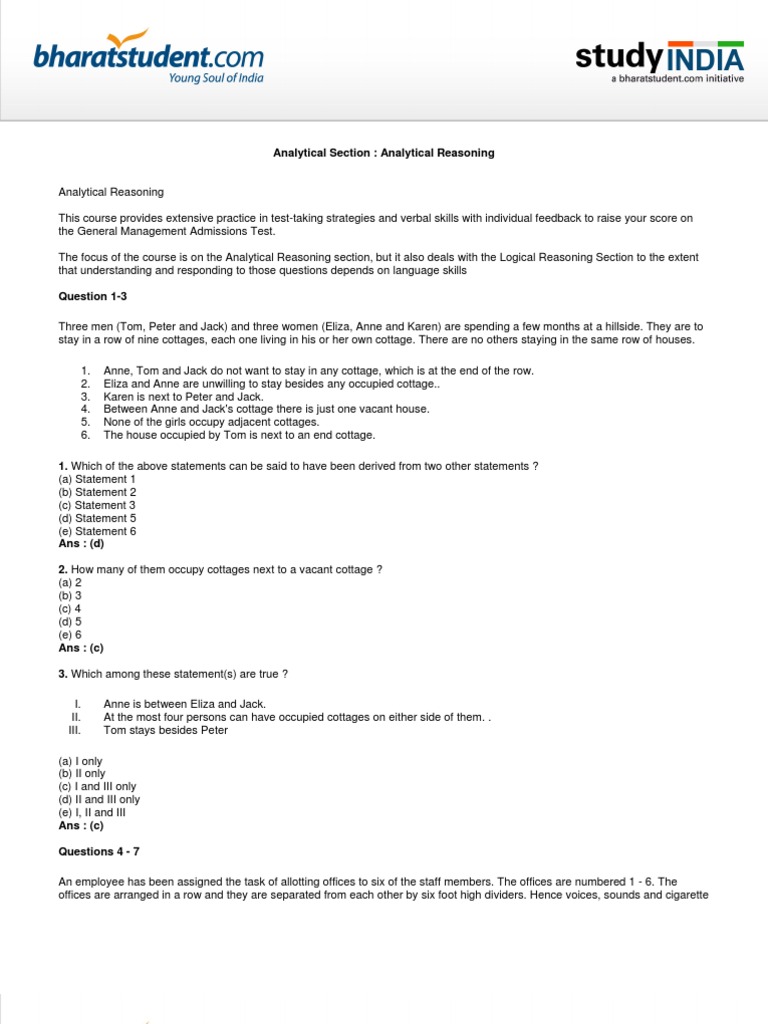 Analytical & Logical Reasoning | PDF | Logical Truth | Question