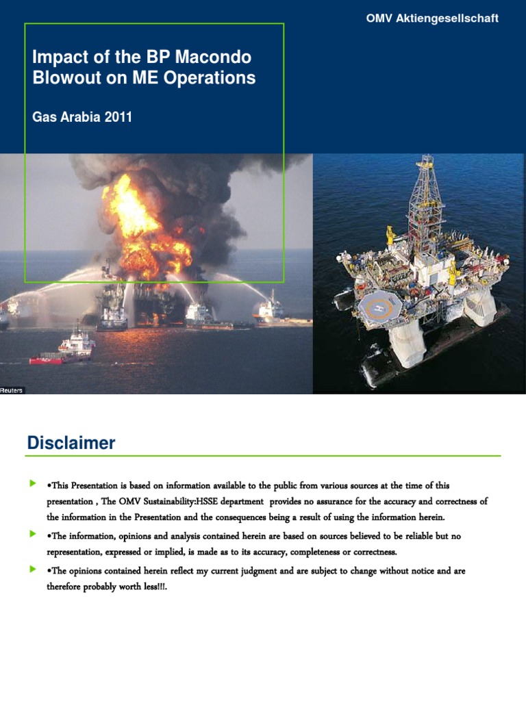 Impact of The BP Macondo Blowout On ME Operations: Gas Arabia 2011 ...