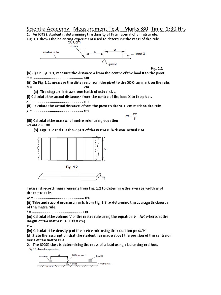 Measurement Igcse | PDF | Density | Kilogram
