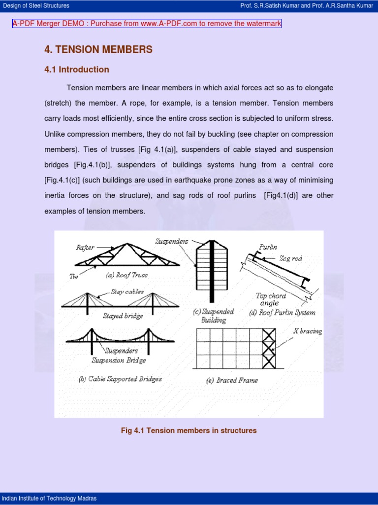 4 Tension Member | PDF | Strength Of Materials | Yield (Engineering)