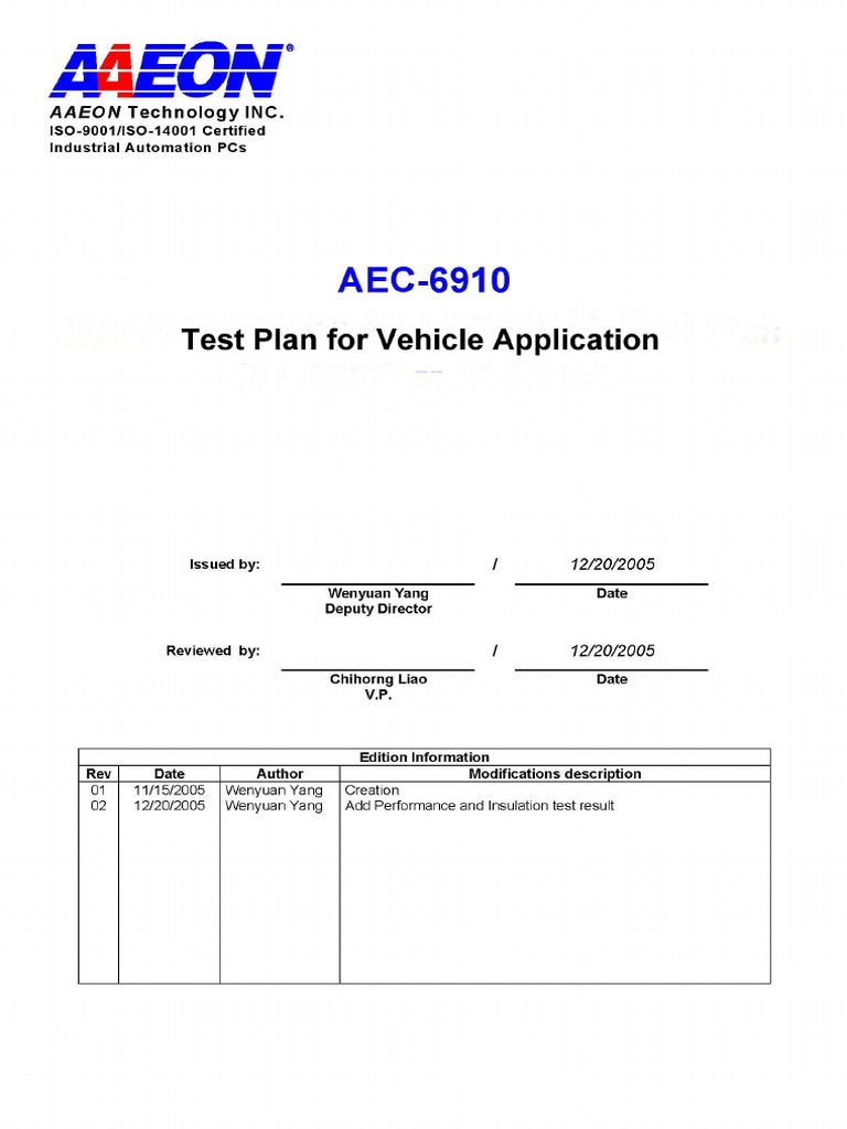 AEC-6910 en-50155 Test Report | Electrostatic Discharge | Capacitor