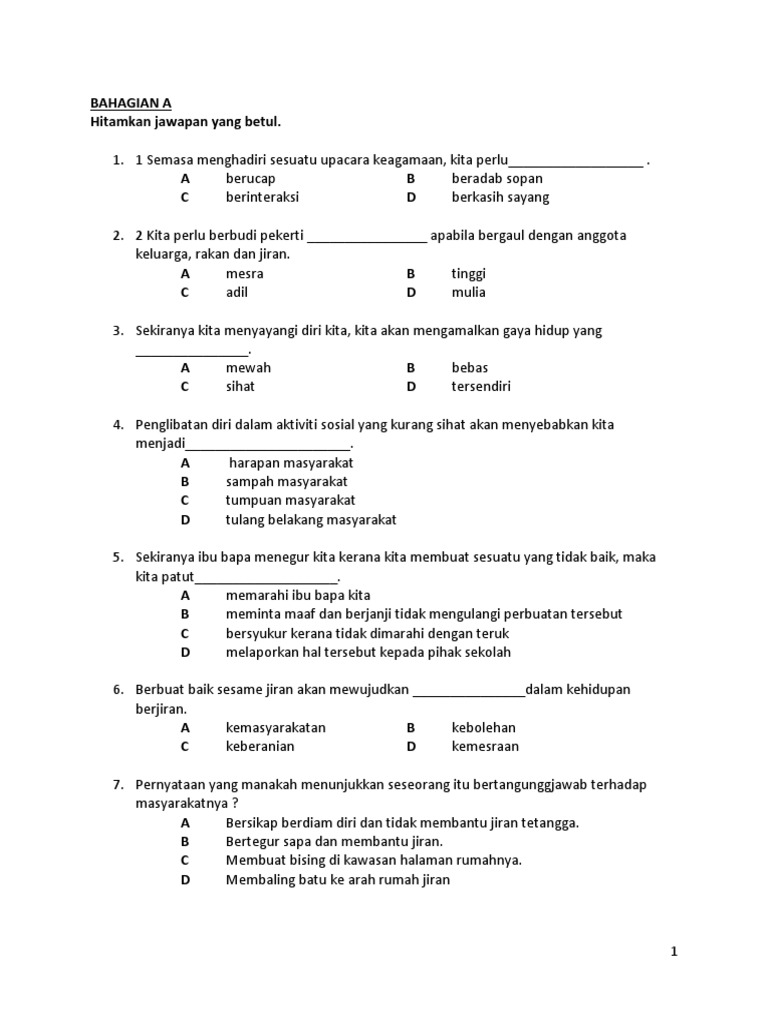 Pendidikan Moral Tahun 5 | PDF