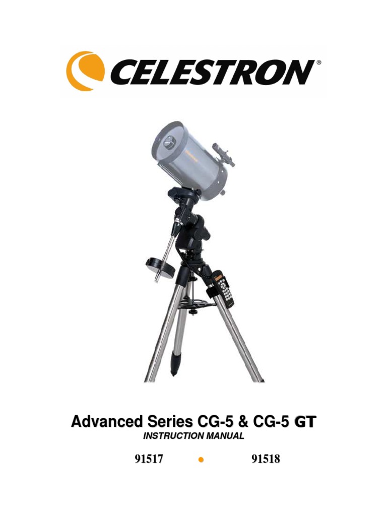 Celestron Advanced Series CG5-GT Manual | PDF | Tripod (Photography ...