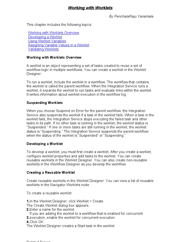 Working With Worklets Overview | PDF | Variable (Computer Science) | Parameter (Computer ...