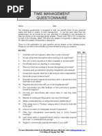 Time Management Questionnaire | PDF | Time Management | Professional Skills