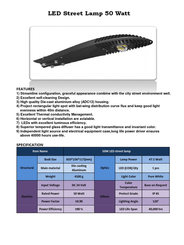 LED Street Lamp for Urban Areas | PDF