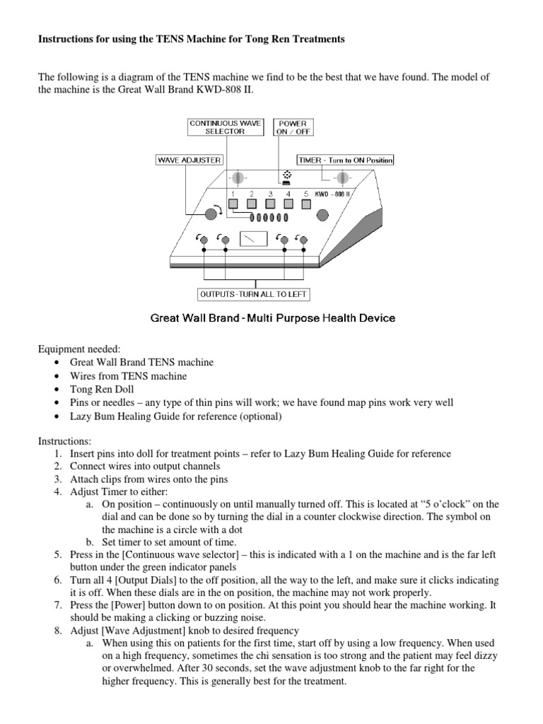 TENS Machine Instructions PDF | PDF