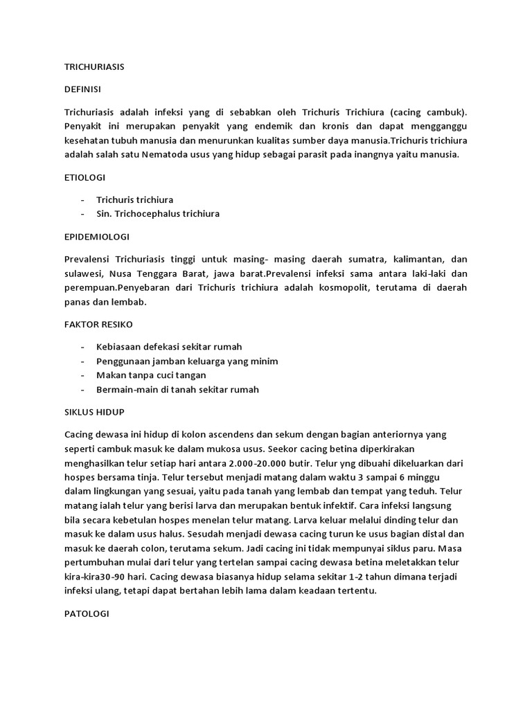 TRICHURIASIS | PDF