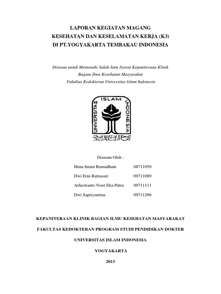 Laporan Kegiatan Magang k3 | PDF