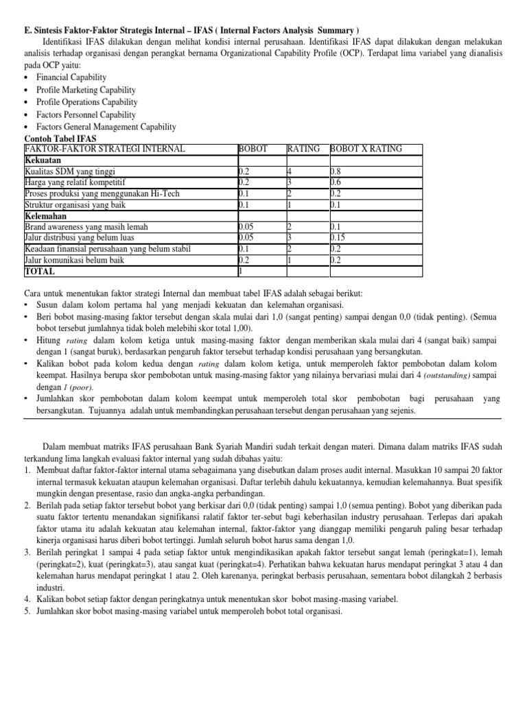 Efas Ifas Swot | PDF