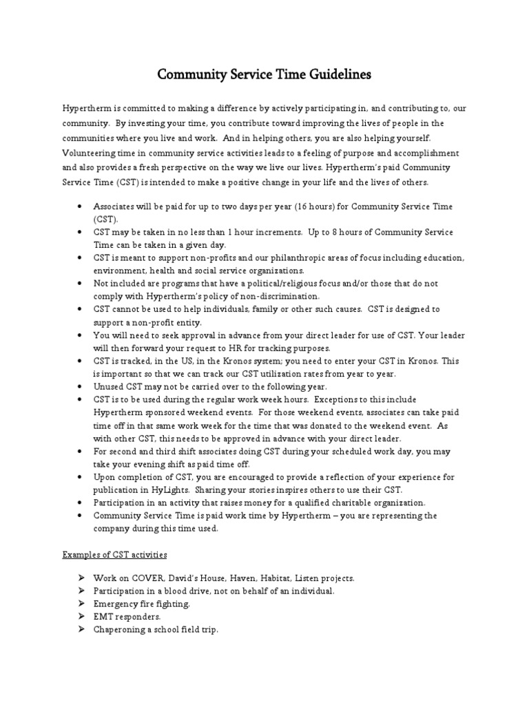 2010 Approved CST Guidelines | PDF | Volunteering | Nonprofit Organization