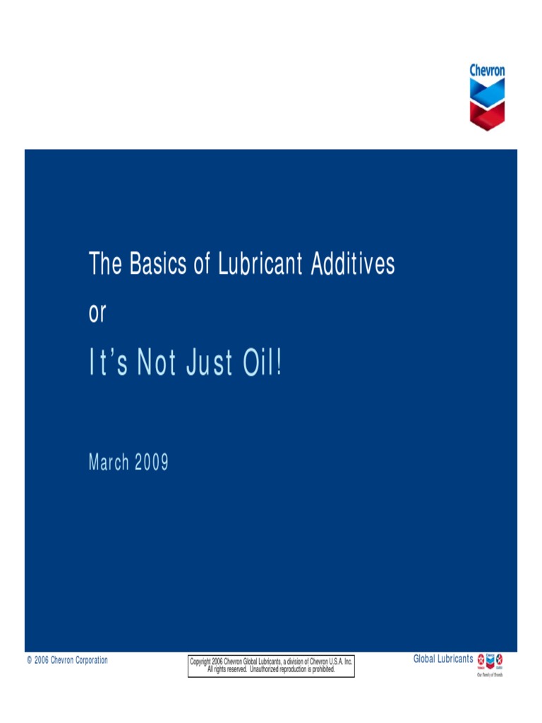 Basics of Lubricant and Additives | PDF