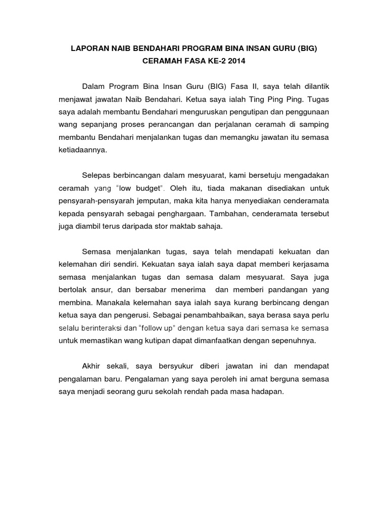 Laporan Bendahari | PDF