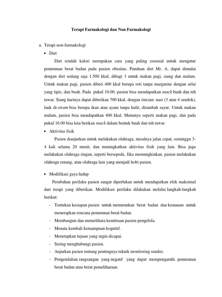 Terapi Farmakologi Dan Non Farmakologi | PDF