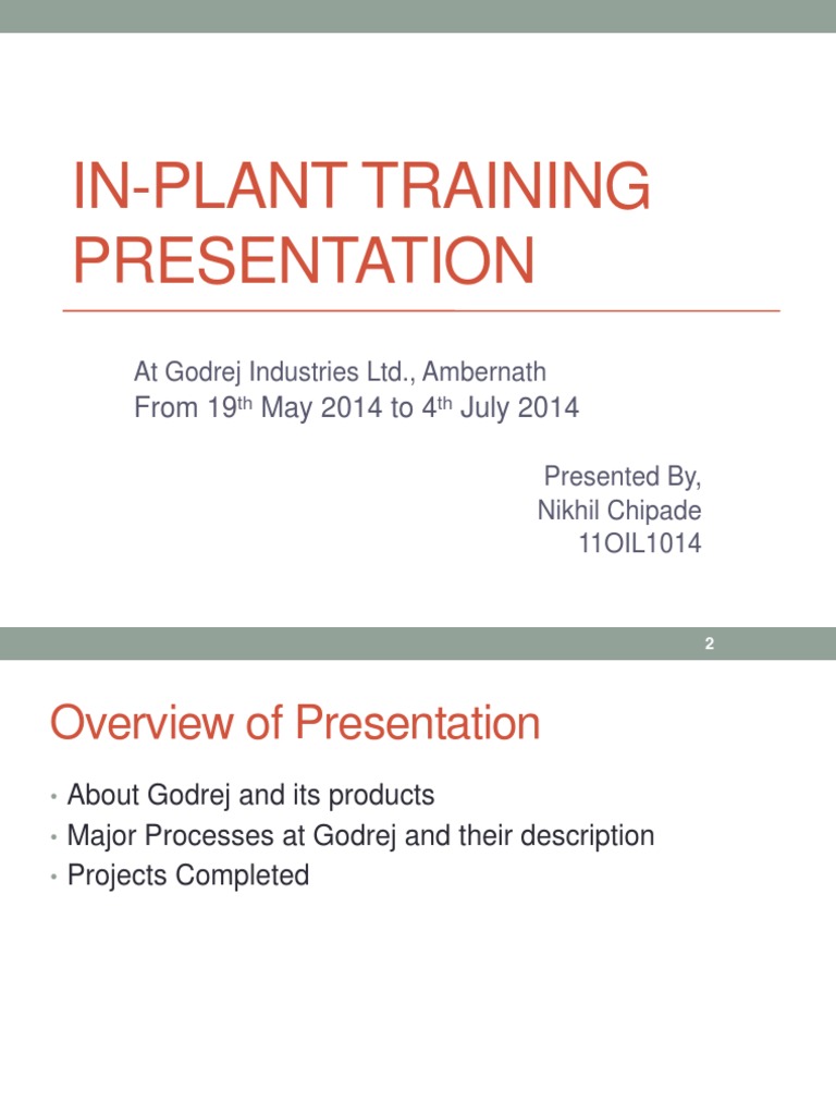 In-Plant Training Presentation - 11OIL1014 | PDF | Boiler | Distillation