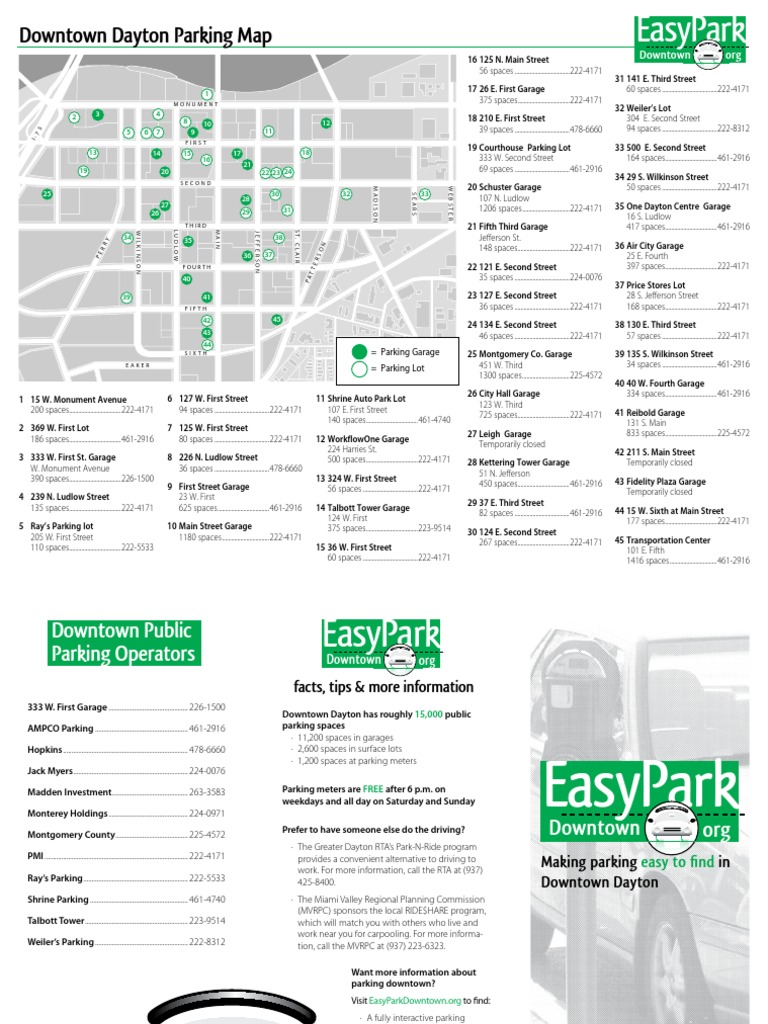 Downtown Dayton Parking Map | PDF | Transport Infrastructure | Parking