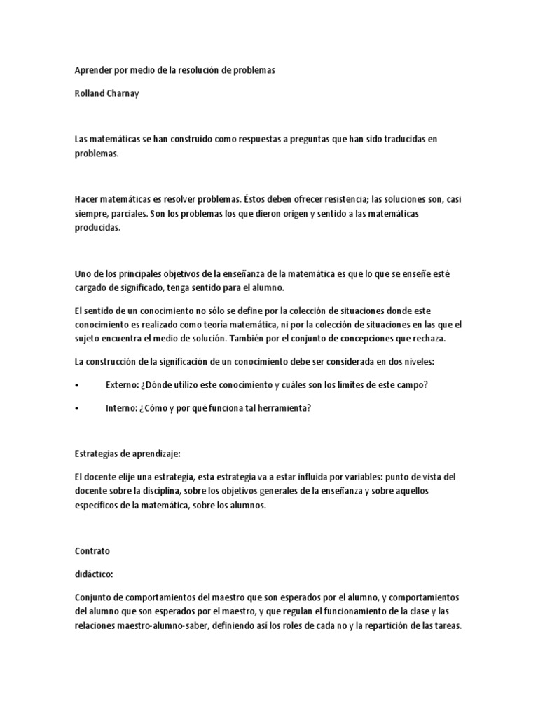 Aprender Por Medio de La Resolución de Problemas | PDF | Conocimiento | Aprendizaje