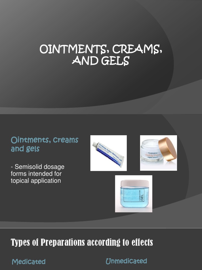 Topical Ointments, Creams, and Gels Guide | PDF | Topical Medication ...