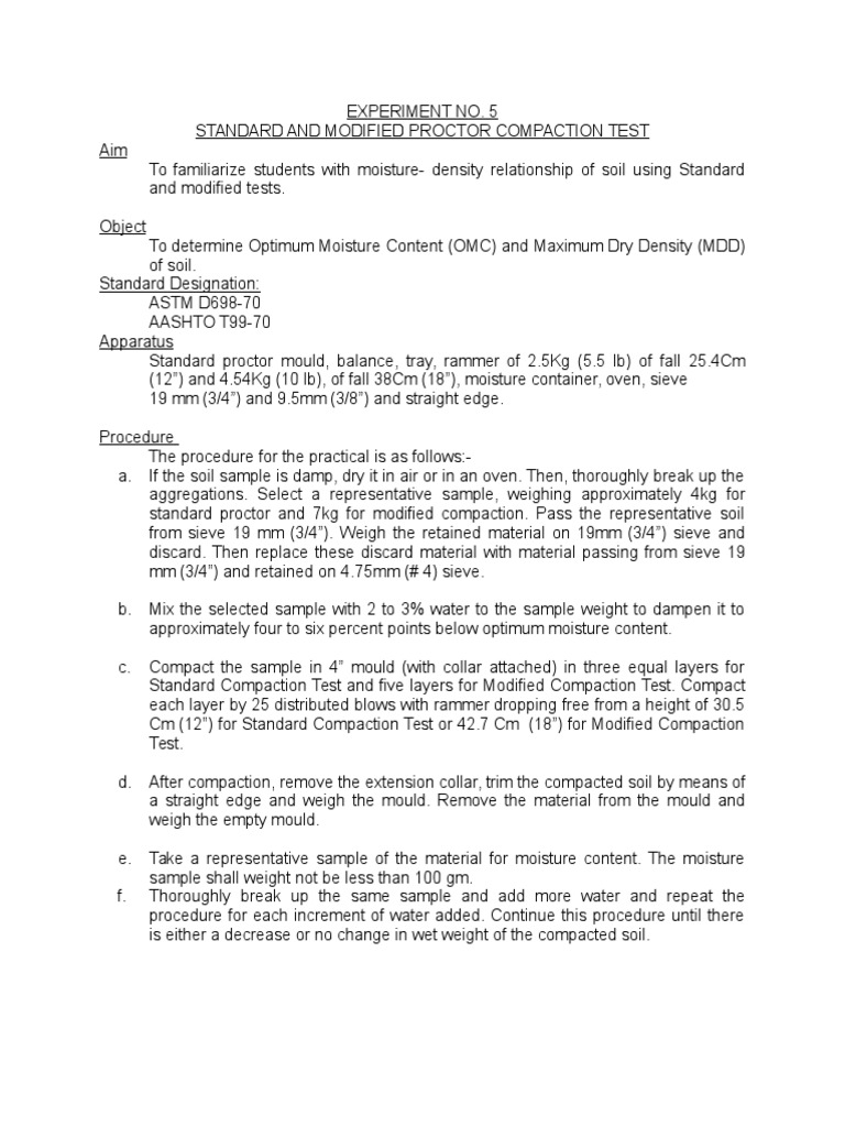 Compaction Test | PDF | Geotechnical Engineering | Solid Mechanics