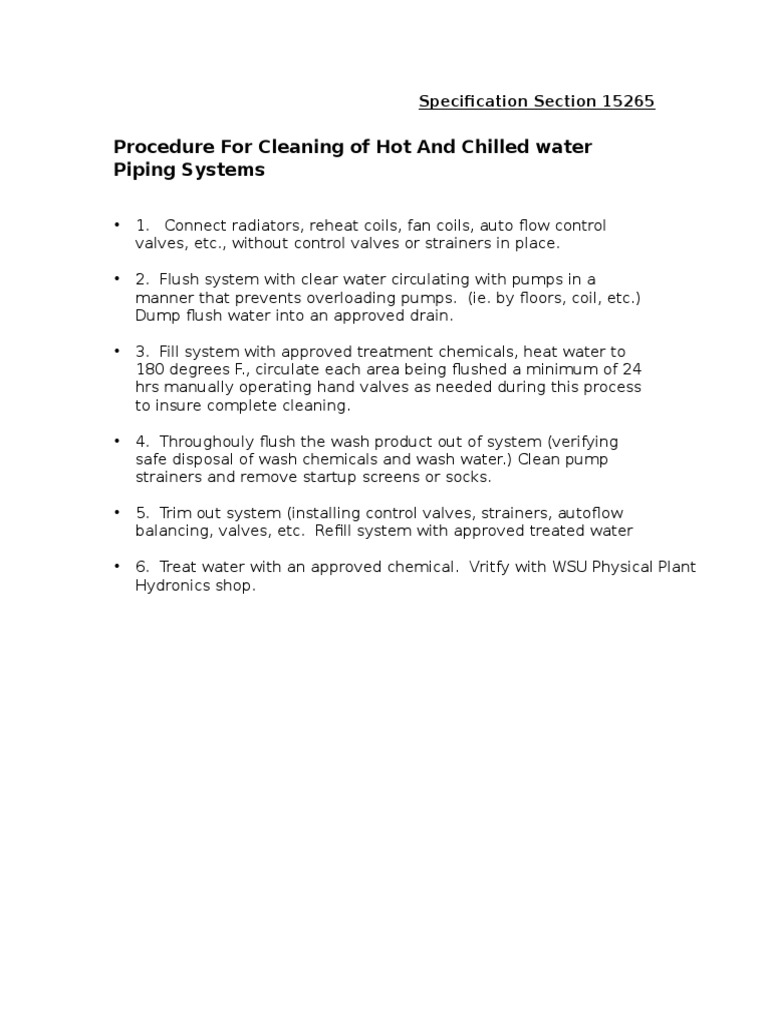 Pipe Flushing Spec | PDF