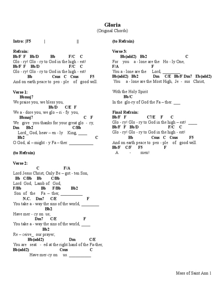 Mass of Saint Ann (Guitar) | PDF | Music Theory | Elements Of Music