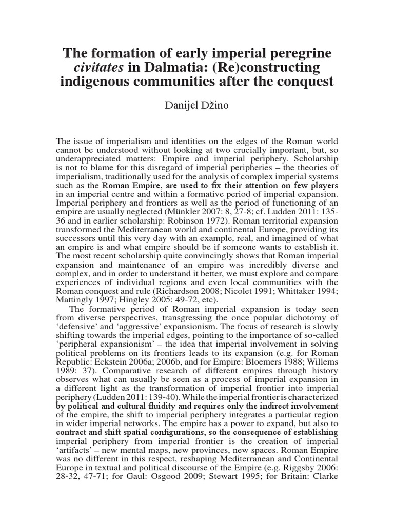 Danijel Dzino - The Formation of Early Imperial Peregrine Civitates in ...