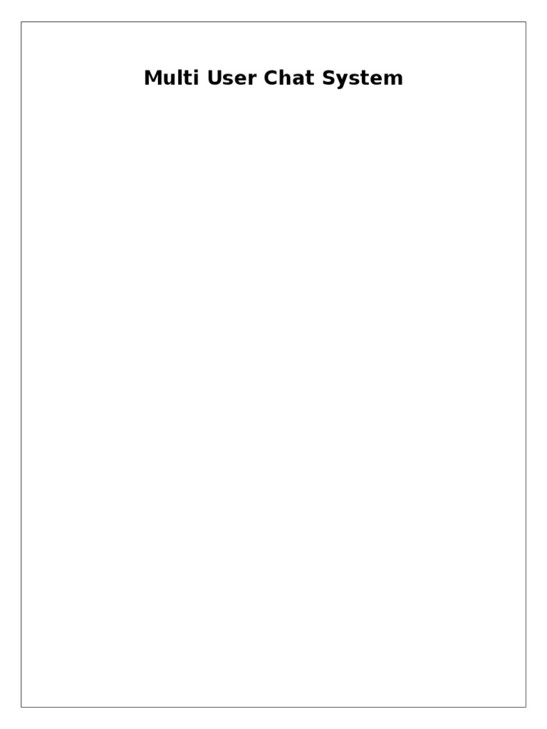 Multi User Chat System (Synopsis) | PDF