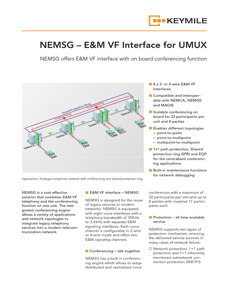 Data Sheet E&M VF Unit NEMSG PDF | PDF | Network Topology | Computer ...
