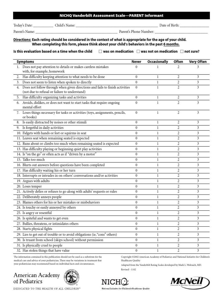 Scala Evaluare Adhd | PDF | Attention Deficit Hyperactivity Disorder ...