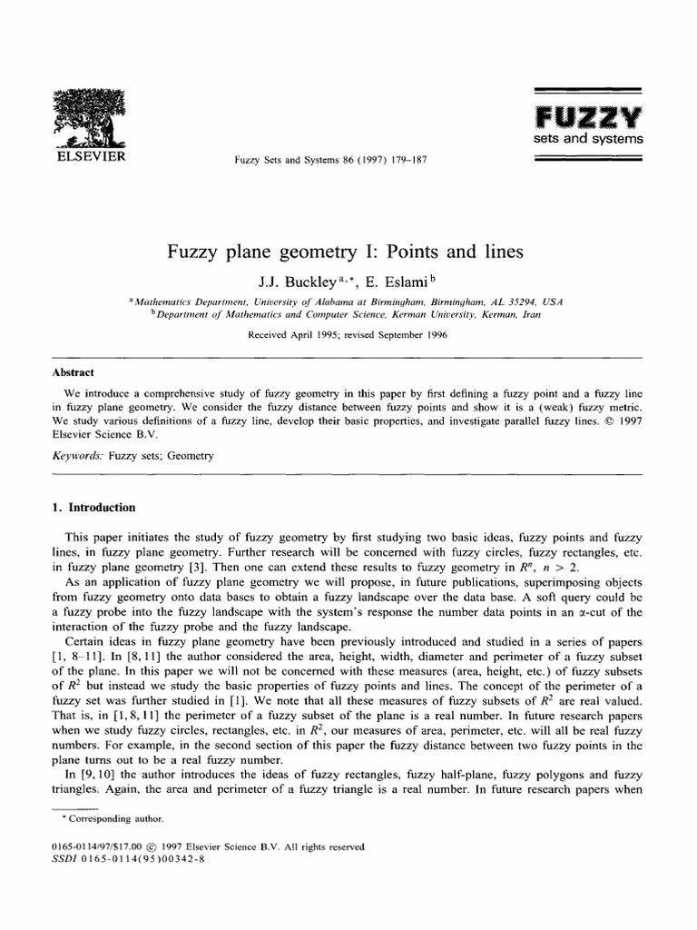 Fuzzy Plane Geometry I Points and Lines PDF | PDF | Triangle | Function ...
