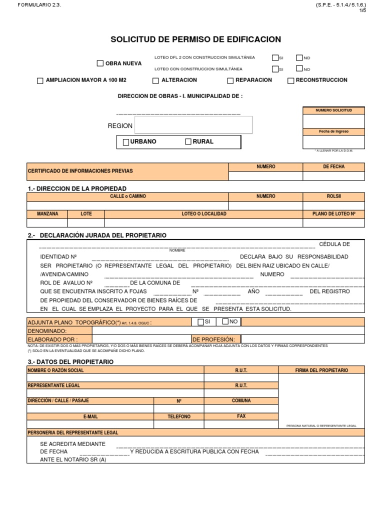 Solicitud Permiso de Edificación | PDF | Naturaleza | Business