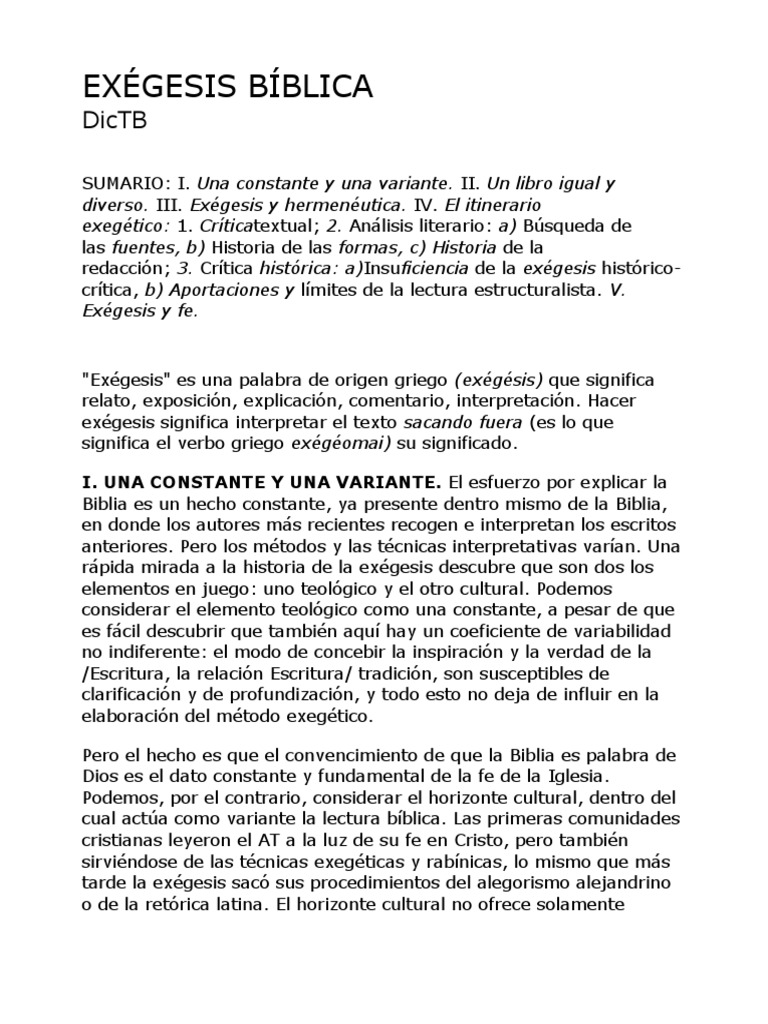 EXÉGESIS BÍBLICA.pdf | Biblia | Evangelios
