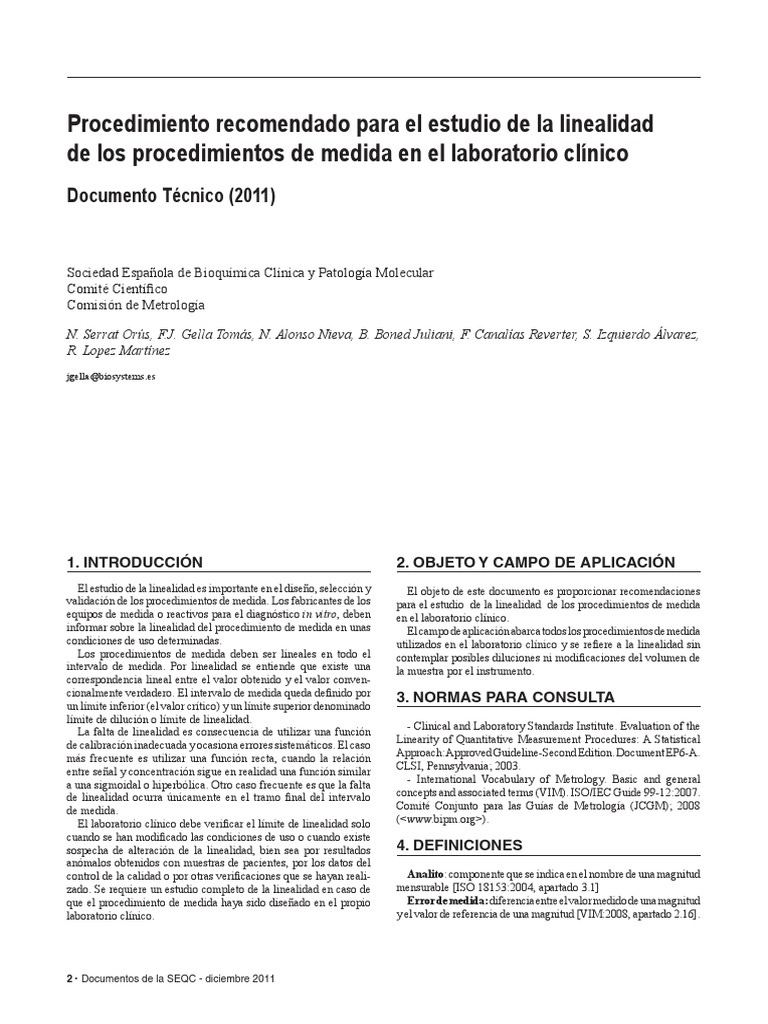 Metrología-Procedimiento Recomendado para El Estudio de La Linealidad ...