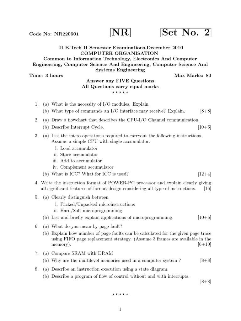 NR Set No. 2 | Download Free PDF | Central Processing Unit ...